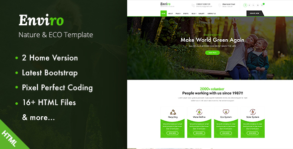 Enviro - Environment / Non-Profit HTML Template by template_path | ThemeForest